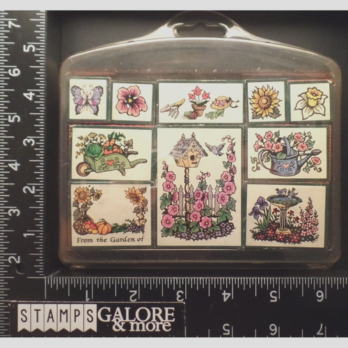 PSX RUBBER STAMPS SET 10 FOAM MOUNTED FROM THE GARDEN OF FLOWERS BIRD ...
