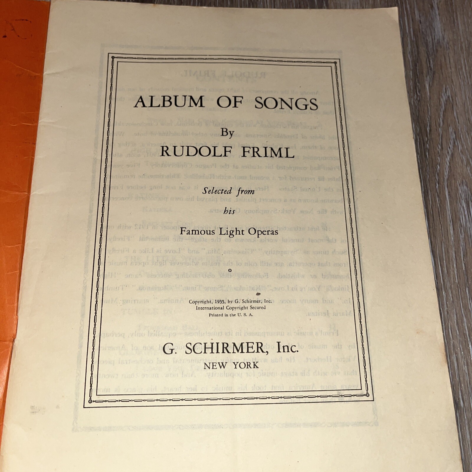 Album of Songs By Rudolf Friml 1935 | eBay