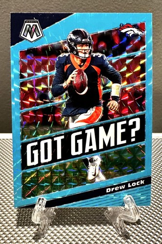 2020 Mosaic DREW LOCK #/15 SSP Blue Fluorescent Prizm Got Game🔥Broncos ...