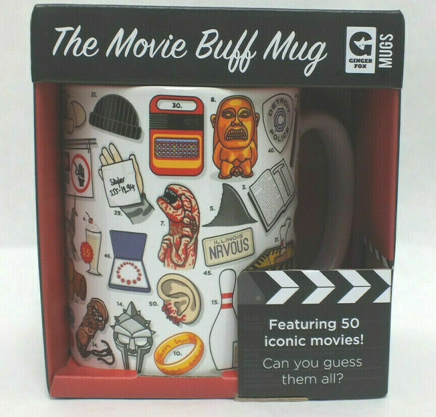 The Movie Buff Mug Ginger Fox Trivia Coffee Cup Mug Featuring 50 Movies ...