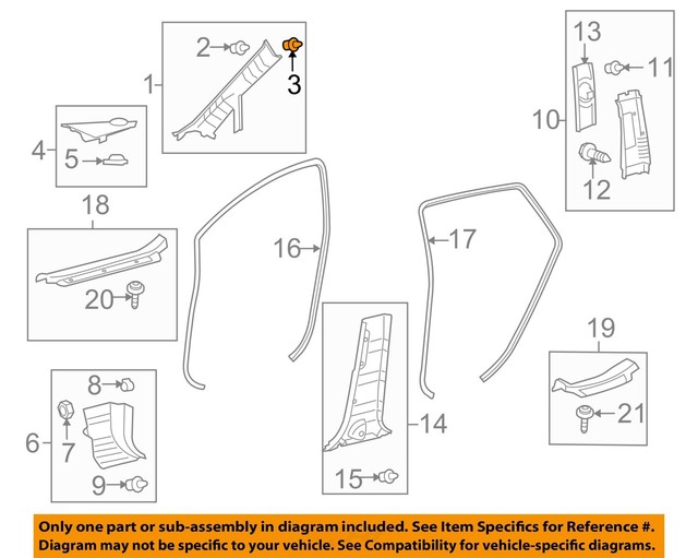 Toyota 6221706010 Genuine OEM Wndshld PLR Trim Clip for sale online | eBay