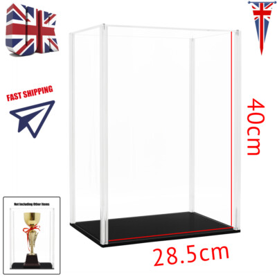 UK Acrylic Display Case Perspex Box 40cm H Big Self-InstallDustproof ...