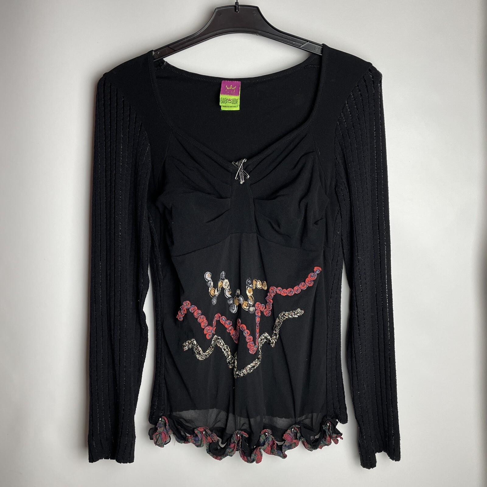 Save The Queen Black,Safety Pin,Ribbon & Tartan Silky… - Gem