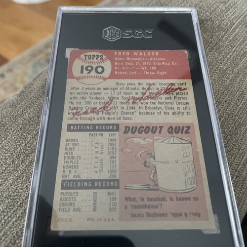 1953 Topps Dixie Walker -Baseball Legend - Graded SGC 3 - St Louis ...