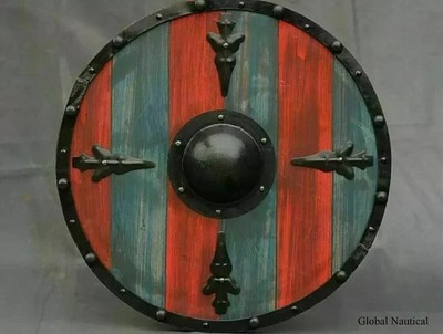 24" Medieval Wooden Heavy Shield Handmade Battle Ready Viking Shield ...