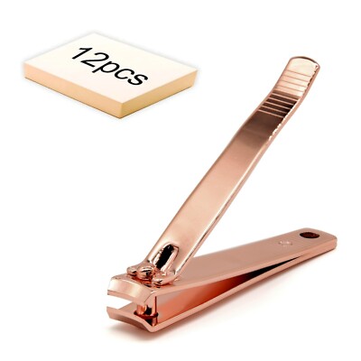 12 Piece Rose Gold Nail Clippers Finger Toenail Cutter Nail Trimmer Curved Edge | eBay