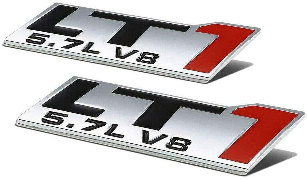 2x LT 1 5.7L V8 LT1 Emblem Engine Hood Decal Trim Badge Nameplate ...