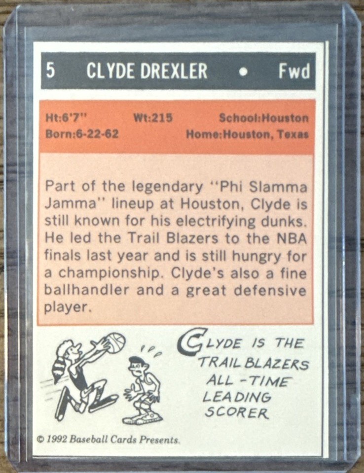 1992 Baseball Cards Presents Basketball ‘93 Magazine #5 Clyde Drexler ...