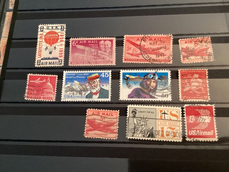 ICOLLECTZONE US Airmail Lot packet. About 55 diff collection VF used ...