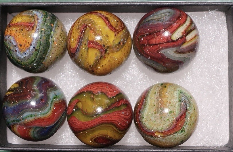 Dave's Appalachian Swirls D.A.S. Wildfire Marbles-Gold/Frit Sprinkled ...