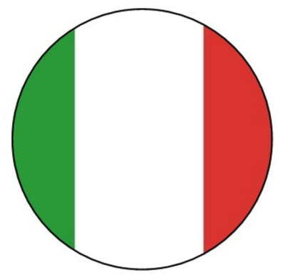 2 Stück Aufkleber - Sticker - Flagge Rund - Italien Flagge - 6 cm Ø ...