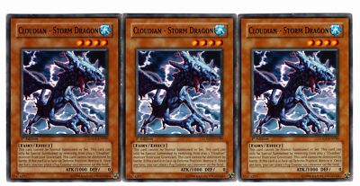 Yugioh 3X Cloudian - Storm Dragon - Common - 1st Edition - LODT-EN040 Light Play | eBay