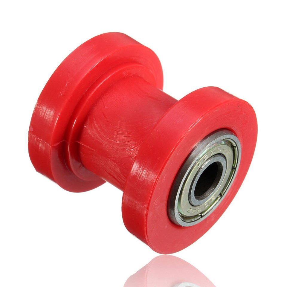 Motorcycle 8mm Red Bike Chain Roller Slider Tensioner Guide Pulley Dirt ...