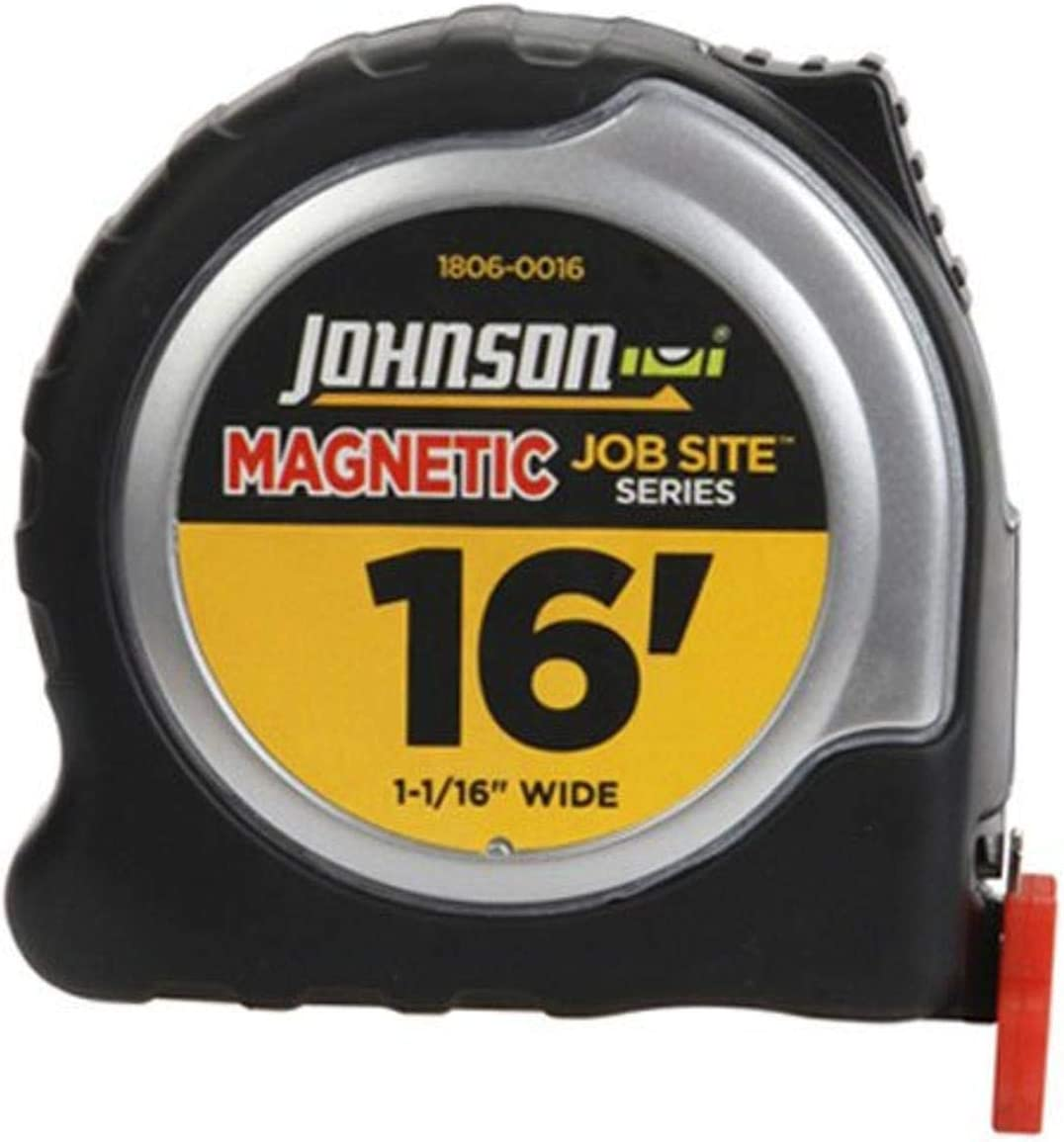 Level & Tool 1806-0016 Job Site Magnetic Power Tape, 25', Black/Yellow ...