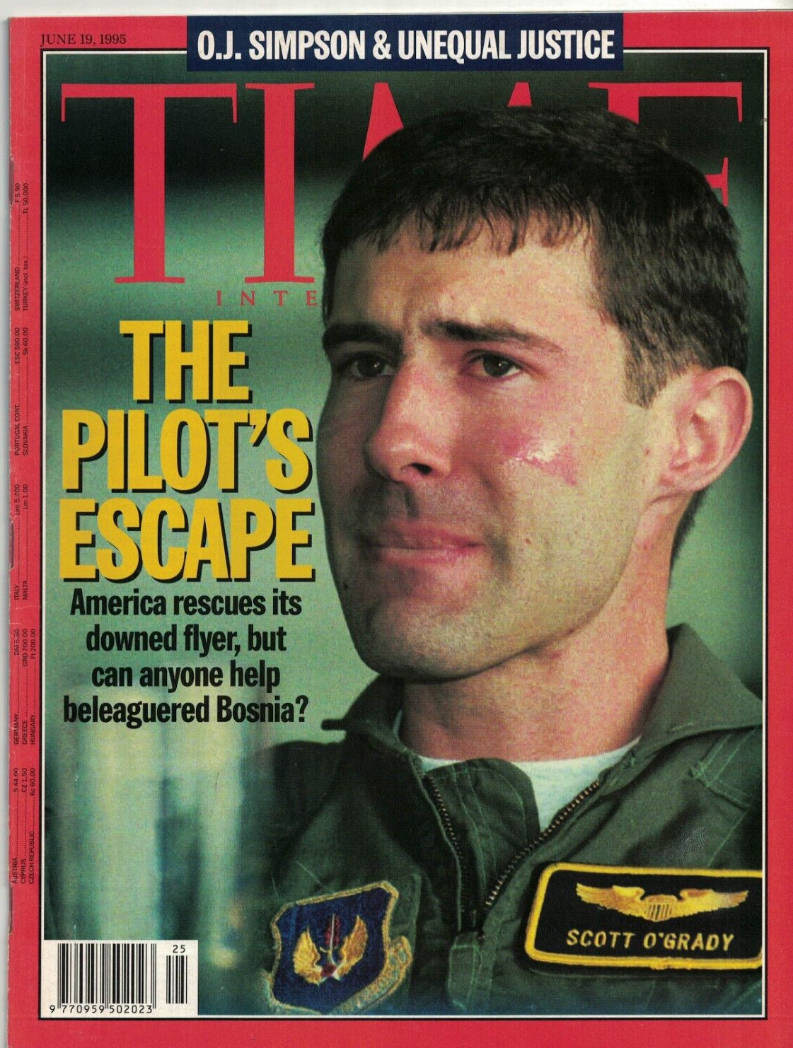 TIME Magazine 1995 June 19 A Pilot's Story Scott O'Grady Escape O J ...