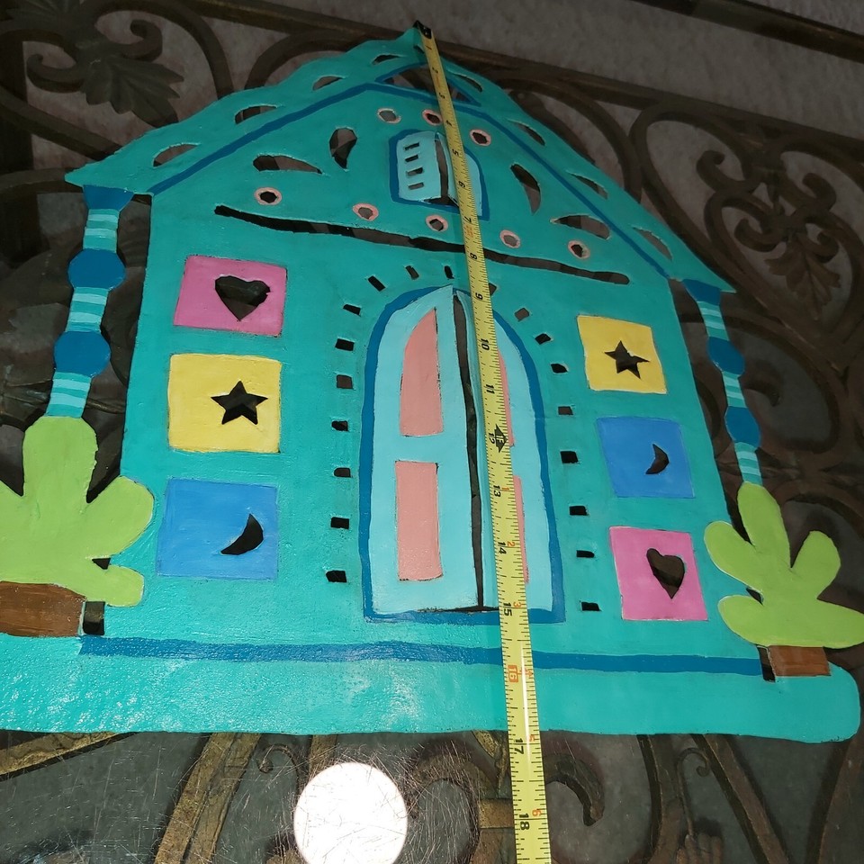 Metal Hand Cut Wall Art Kitschy Southwest Colors Folk Art | eBay