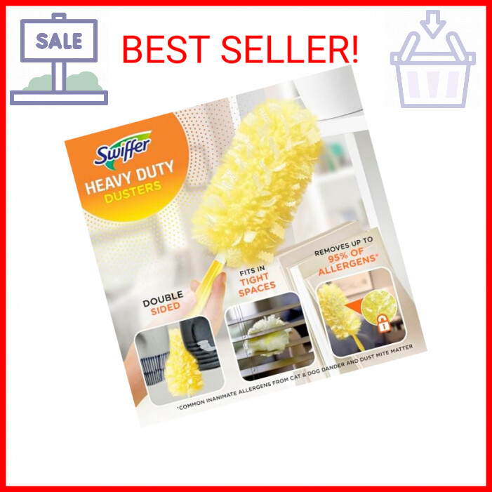 Swiffer Duster Heavy Duty 3 ft Extendable Handle Starter Kit with 3 ...