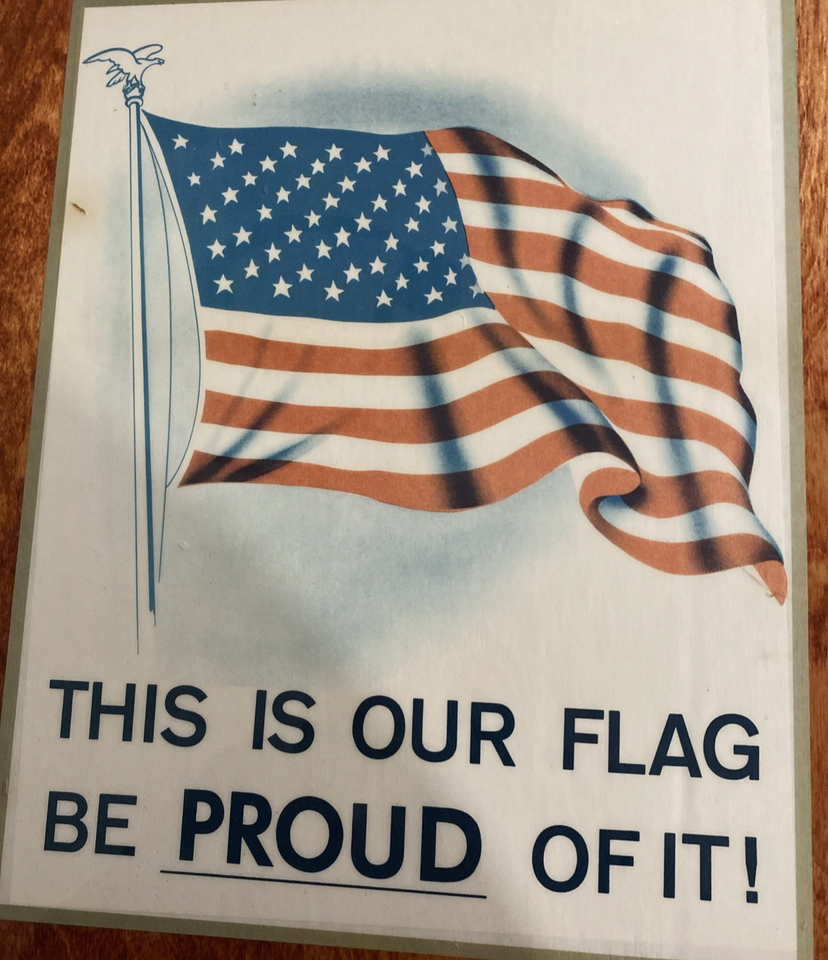 Vintage Large Handmade Wooden American Flag Plaque With Inspiring Quote ...