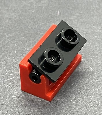 LEGO 3937 + 3938 Red 1x2 Hinge Plate Swivel Black Assembly Top w/ Base ...