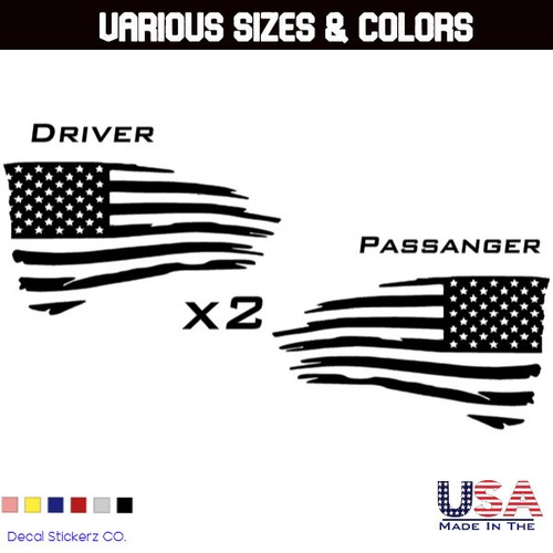 Tattered American Flag Distressed Vinyl Decal Sticker | Ripped Torn USA ...