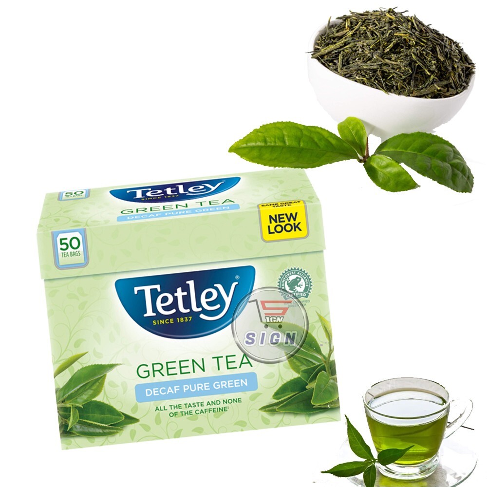 TETLEY GREEN TEA DECAF 1 Box x 50 Tea Bags Teabags No Caffeine ...