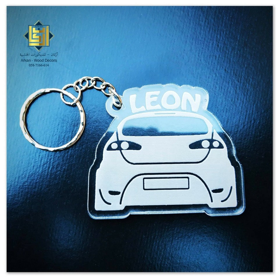 Car Wood keychain Rings Seat Leon MK2 FR Cupra R Back view Key Hold ...