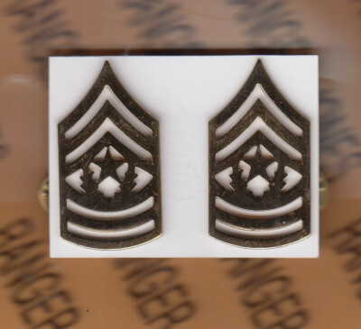 US ARMY Enlisted CSM COMMAND SERGEANT MAJOR E-9 dress rank cb badge set ...