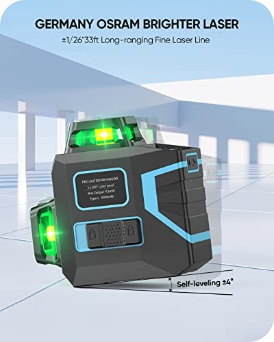 Laser Level Self Leveling - Green 3D Cross Brand Exclusive Innovative ...