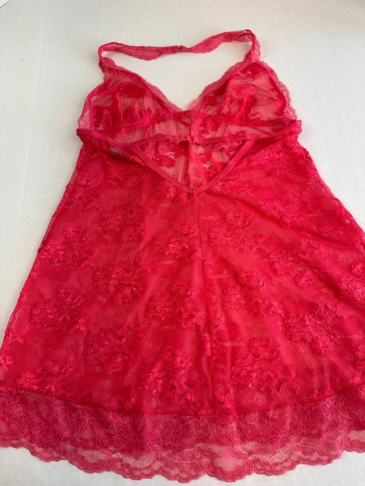 Victoria Secret Babydoll Lingerie Y2K 2000's Melon Sheer Stretch Halter ...