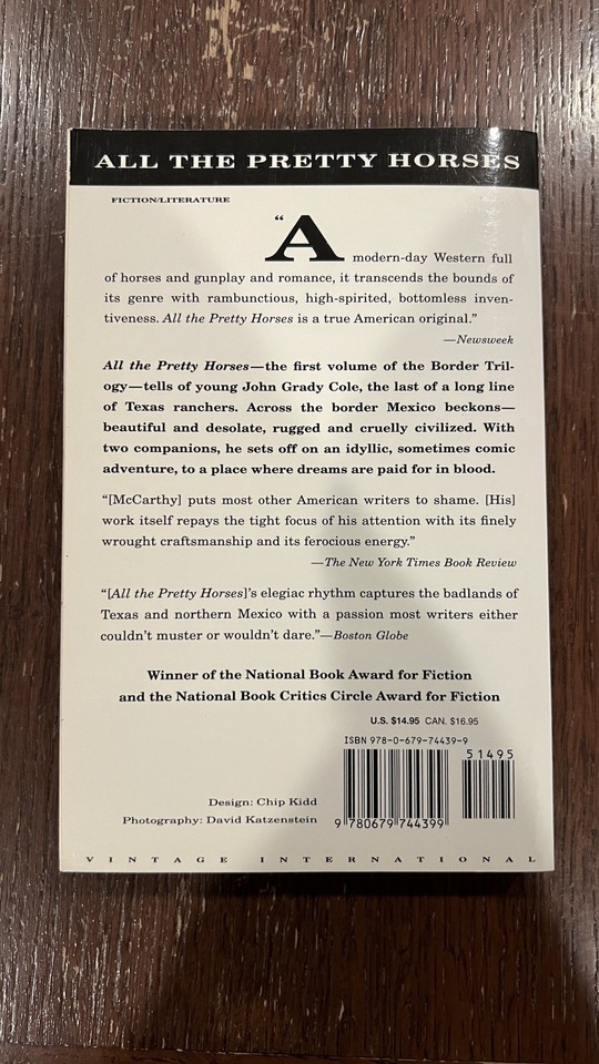 All The Pretty Horses by Cormac McCarthy 1st Vintage International ...