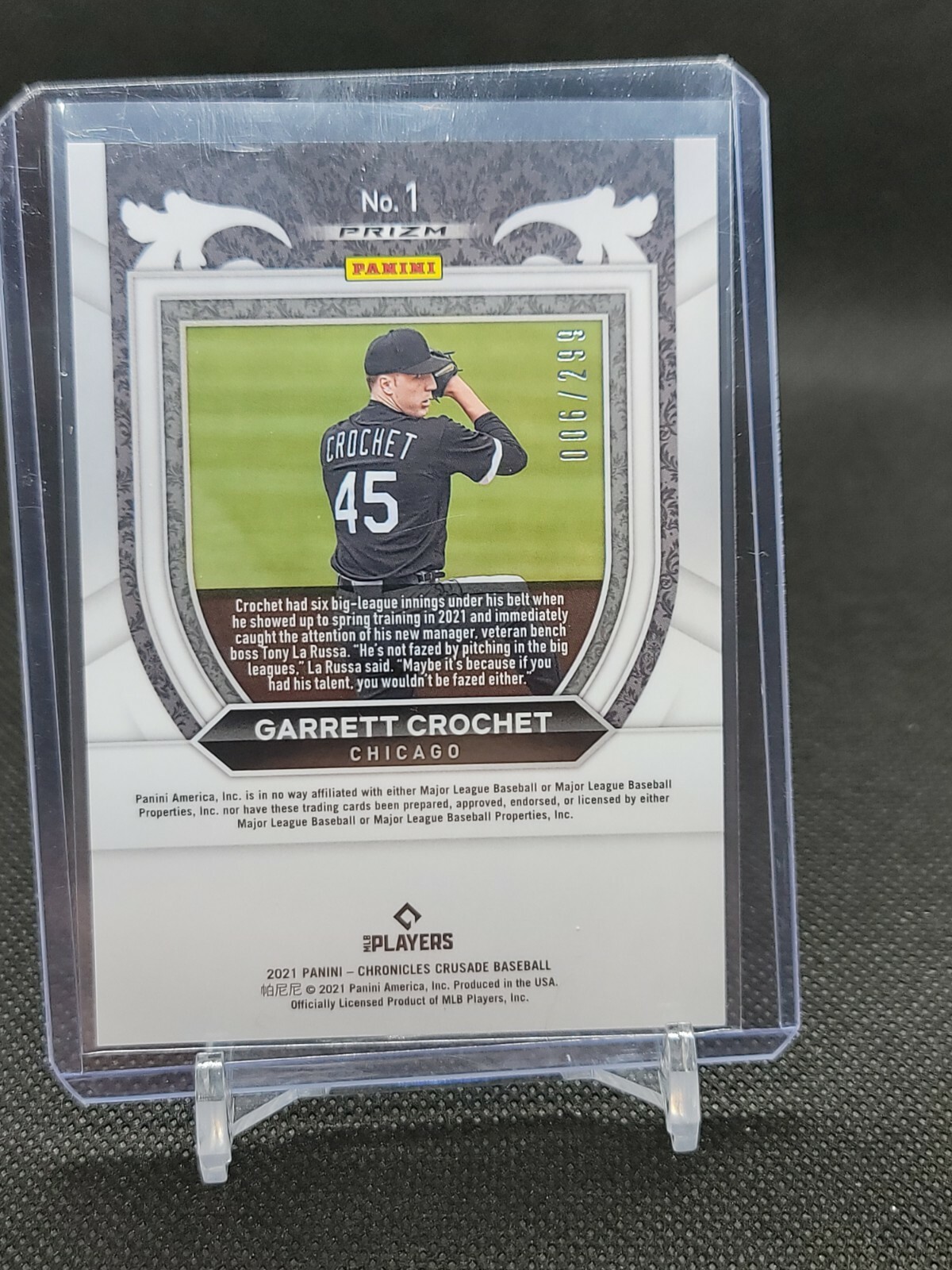 2021 Panini Chronicles Garrett Crochet /299 Crusade Hyper Prizm RC #1 ...