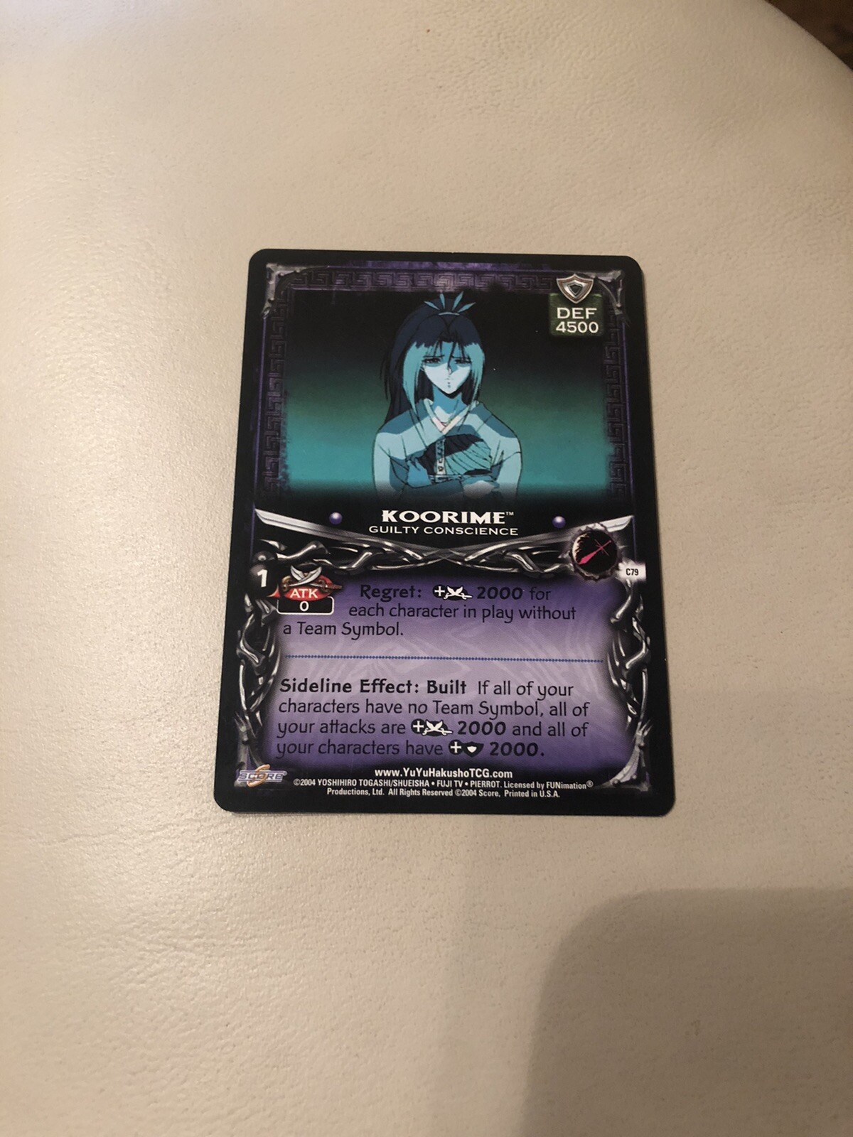 Yu Yu Hakusho TCG Foil Koorime Guilty Conscience C79 Trading Card Game ...