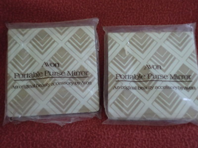 LOT OF 2 Avon Portable Purse Mirrors Square 4" x 4" | eBay