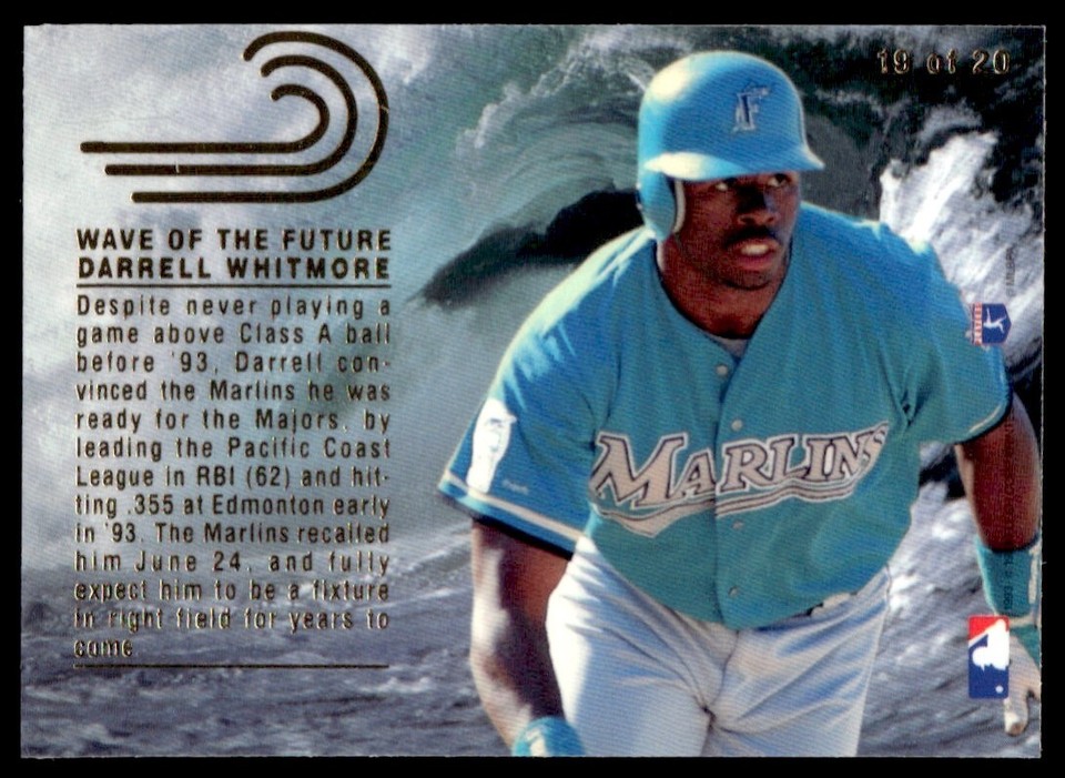 1993 Flair Wave of the Future Darrell Whitmore Florida Marlins #19 | eBay