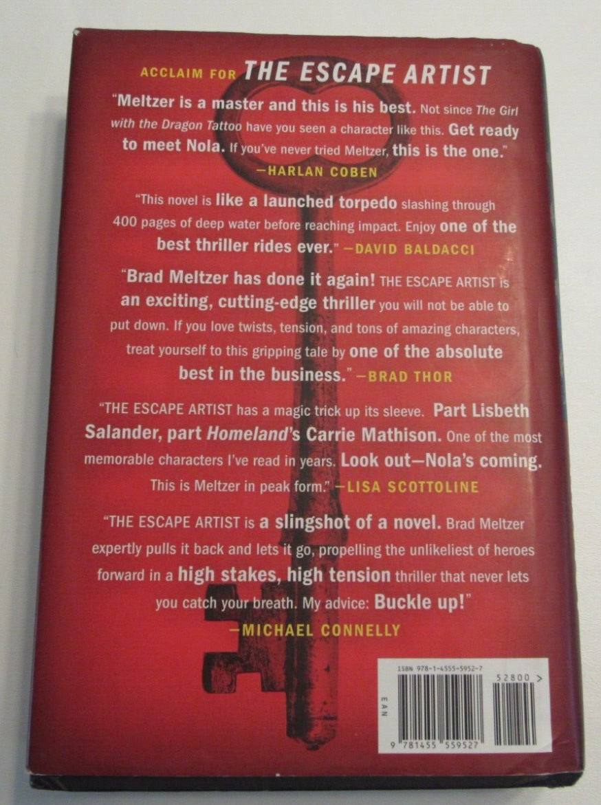 The Escape Artist by Brad Meltzer Hardcover 2018 Zig and Nola No 1 | eBay