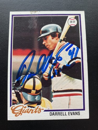 Darrell Evans Signed 1978 Topps #215 Card San Francisco Giants ...