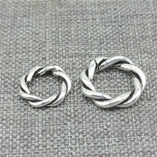 10pcs of 925 Sterling Silver Twist Coiled Closed Jump Rings Bead Spacer ...