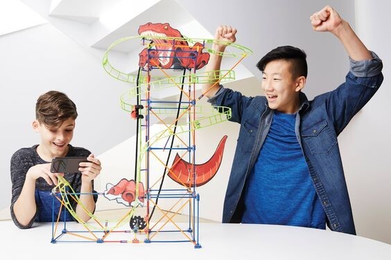 K’NEX T-Rex Fury Motorized Roller Coaster Building Set 473 Pieces Age 9 ...