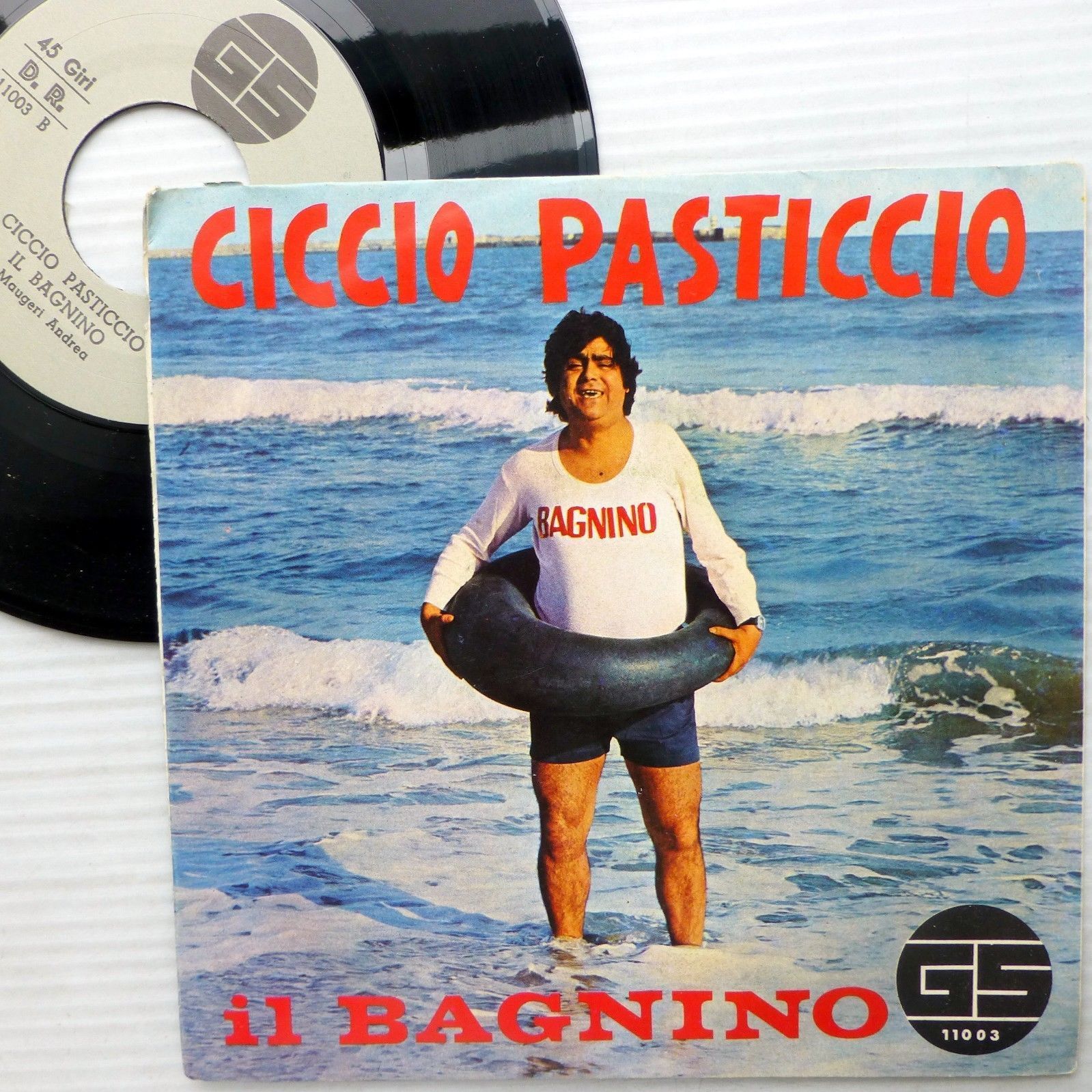 CICCIO PASTICCIO Italy novelty comedy Picture sleeve 45 vg++ IL BAGNINO ...