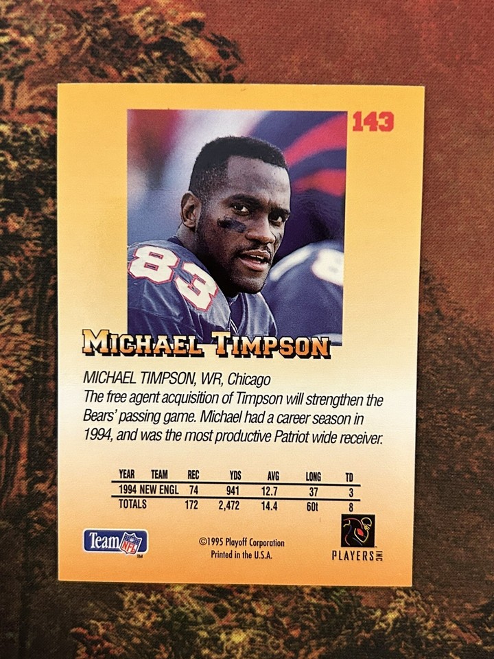 1995 Playoff Prime Mini Michael Timpson #143 - Patriots | eBay