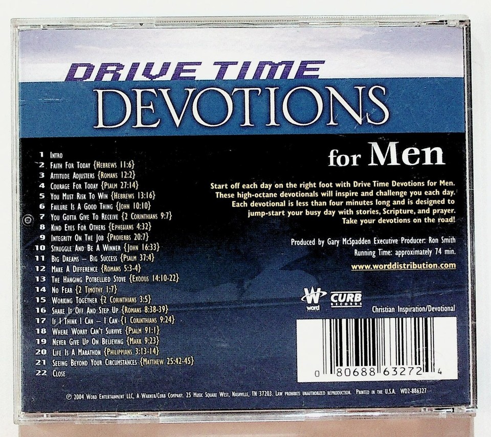 Drive Time Devotions for Men Christian CD 20 Daily Devotions for Busy ...