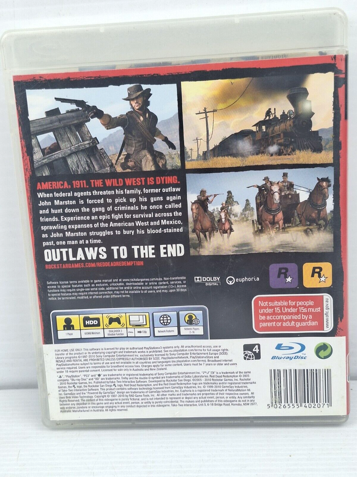 Red Dead Redemption PlayStation 3 PS3 Game Complete Manual & Map - OZ ...