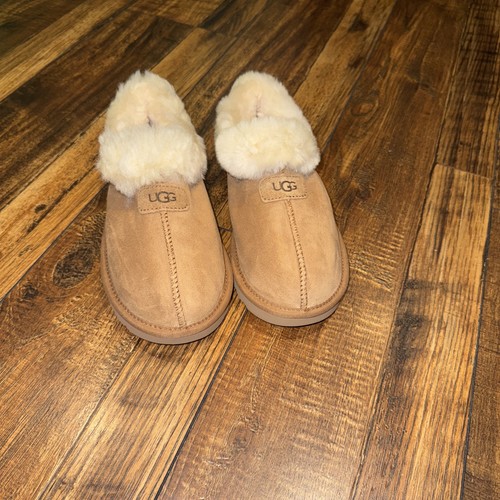 UGG Tazzette Genuine Shearling Collar Slipper Women Chestnut Size 8 | eBay