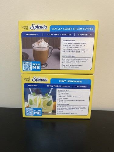 2 Pack Splenda Zero Calorie Sweetener Packets, 100-count Packages exp ...