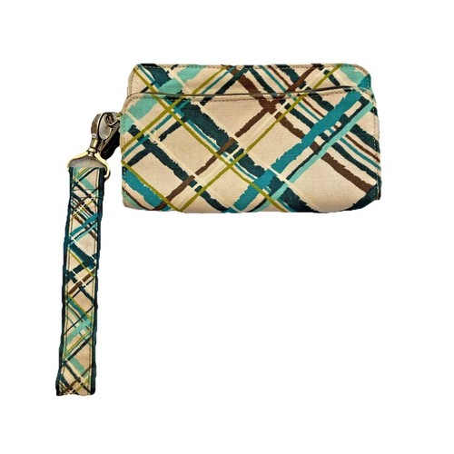Thirty One Perfect Cents Wallet Blue &Green Sea Plaid Pattern Retired ...
