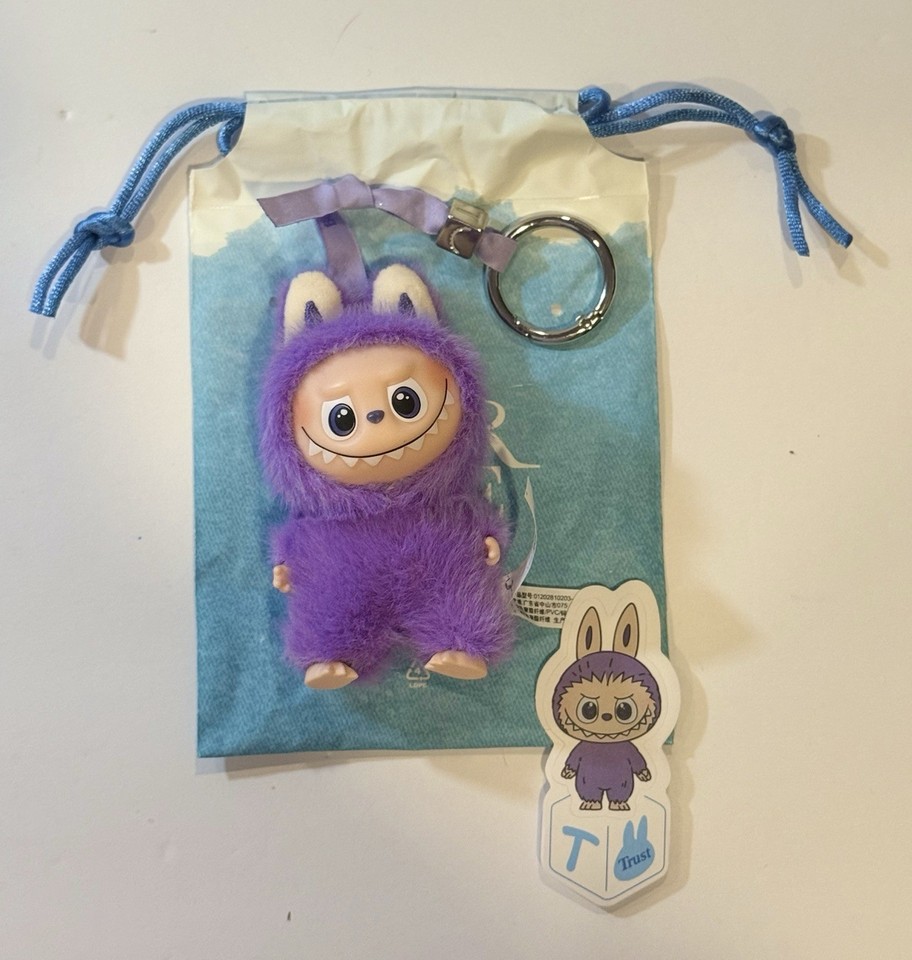 Cute Labobo mini monsters Purple Letter T Plush Animal Keychain. | eBay
