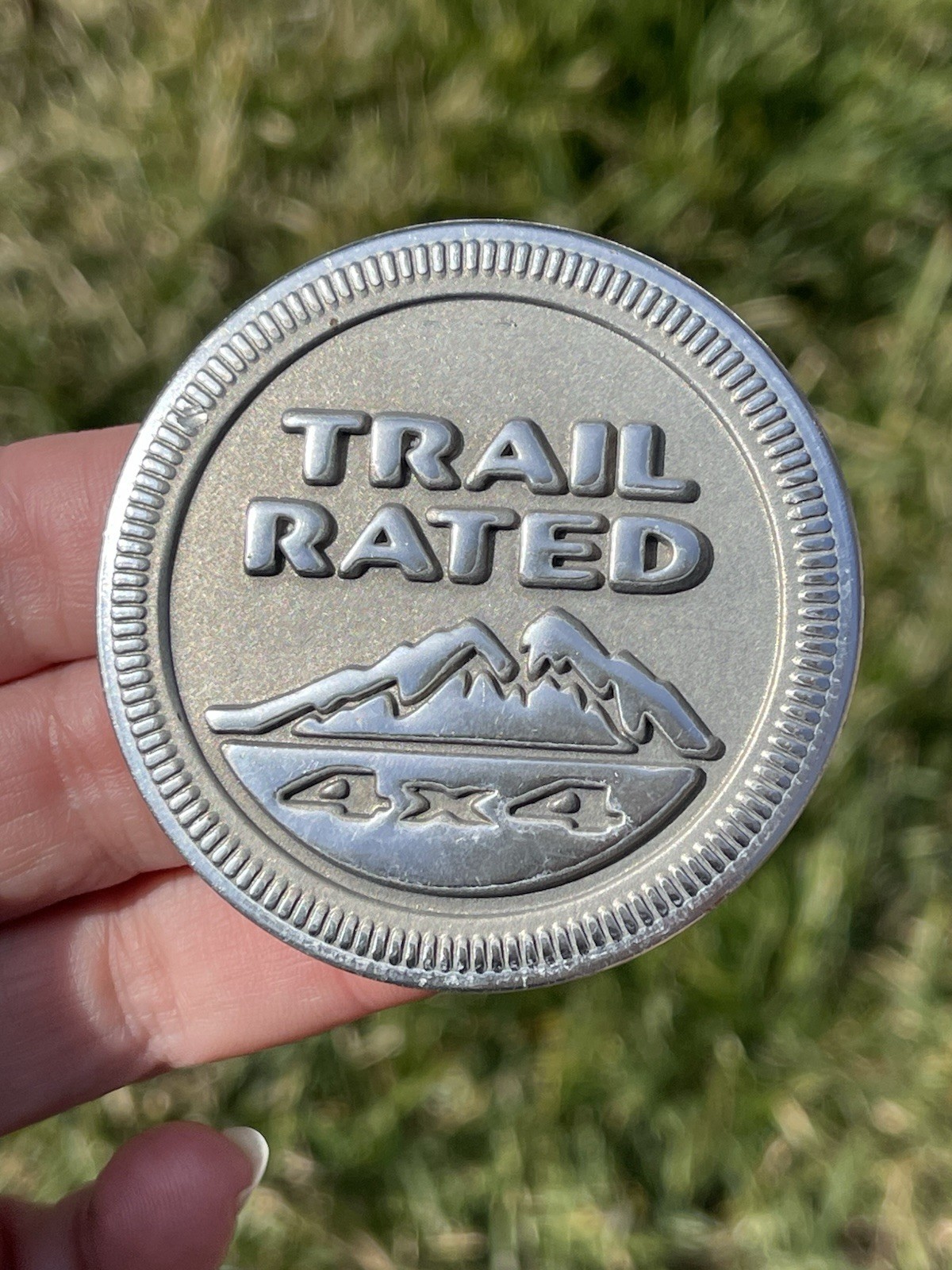 Jeep Trail Rated 4x4 Fender Emblem Badge Decal Logo Light Grey Liberty ...