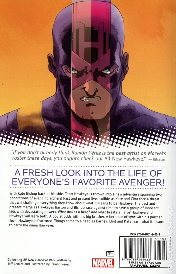 Hawkeye TPB By Matt Fraction and Jeff Lemire #5-1ST VF 2015 Stock Image ...