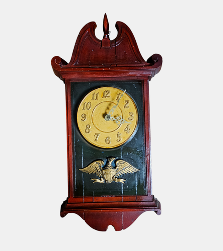 Vintage Sexton 1967 Patriotic Eagle Cast Iron Wall Clock 24" X 9" USA ...