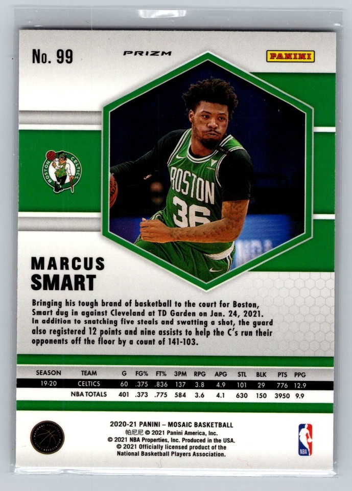 2020-21 Panini Mosaic #99 Marcus Smart Mosaic Reactive Orange | eBay